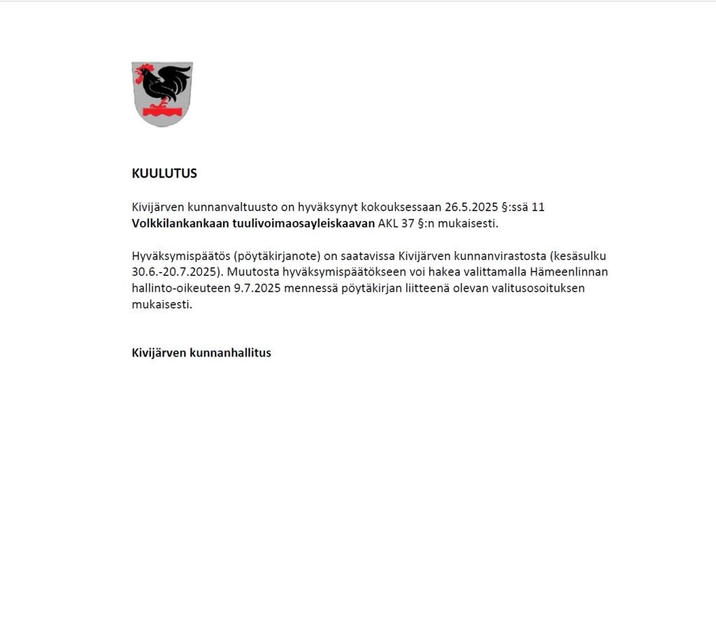 Kivijärvi | Kivijärven kunta